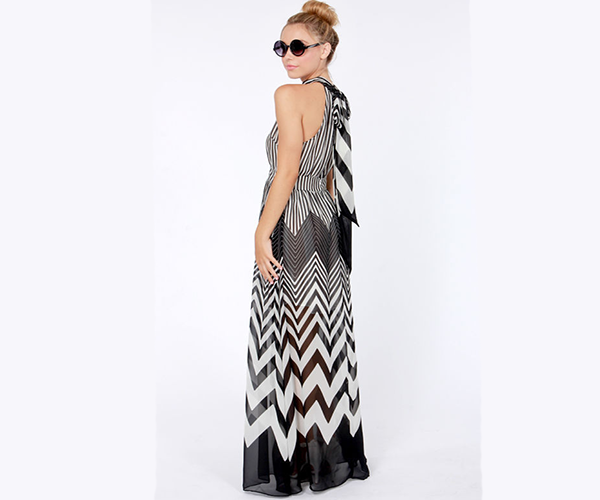 Sexy Wave Mosaic Chiffon Dress on Luulla