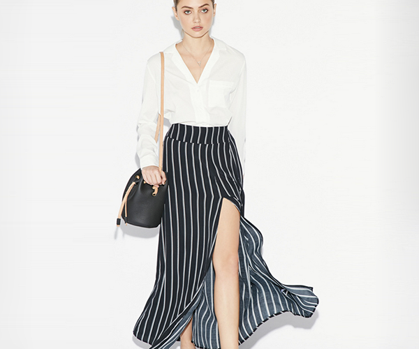 Fashion Black Striped Split Dress on Luulla